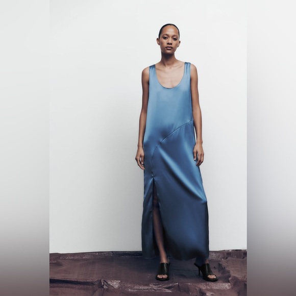 Zara | Dresses | Zara Long Satin Dress | Poshmark